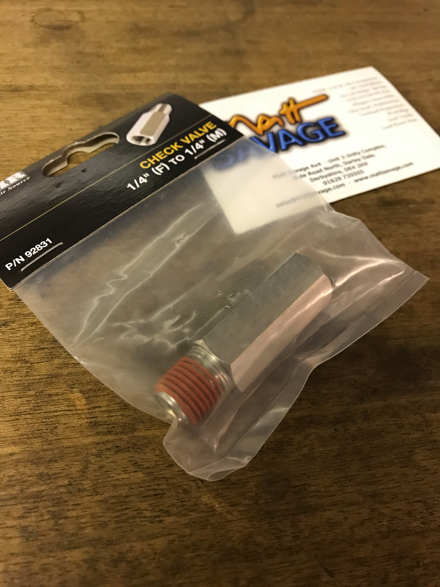 1/4in F to 1/4in M Check Valve NPT – VIAIR UK & Matt Savage 4x4